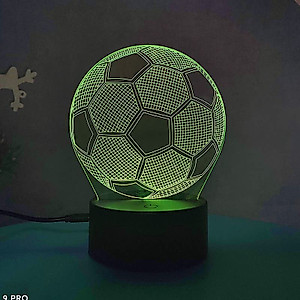Windgro 3D Illusion Football Night Light for Kids Soccer Football Desk Lamp Football Gifts, Football Night Lights for Boys Room 16 Color Changes and Remote Control, Birthday, Christmas Gift