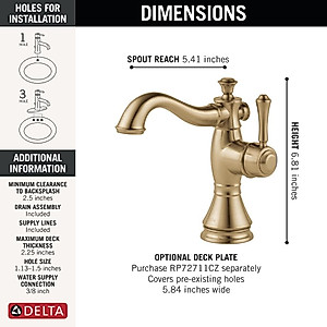 Delta Faucet Cassidy Pull Down Bathroom Faucet, Bathroom Pull Out Faucet, Gold Single Hole Bathroom Faucet with Pull Down, Bathroom Sink Faucet with Magnetic Docking, Champagne Bronze 597-CZPD-DST