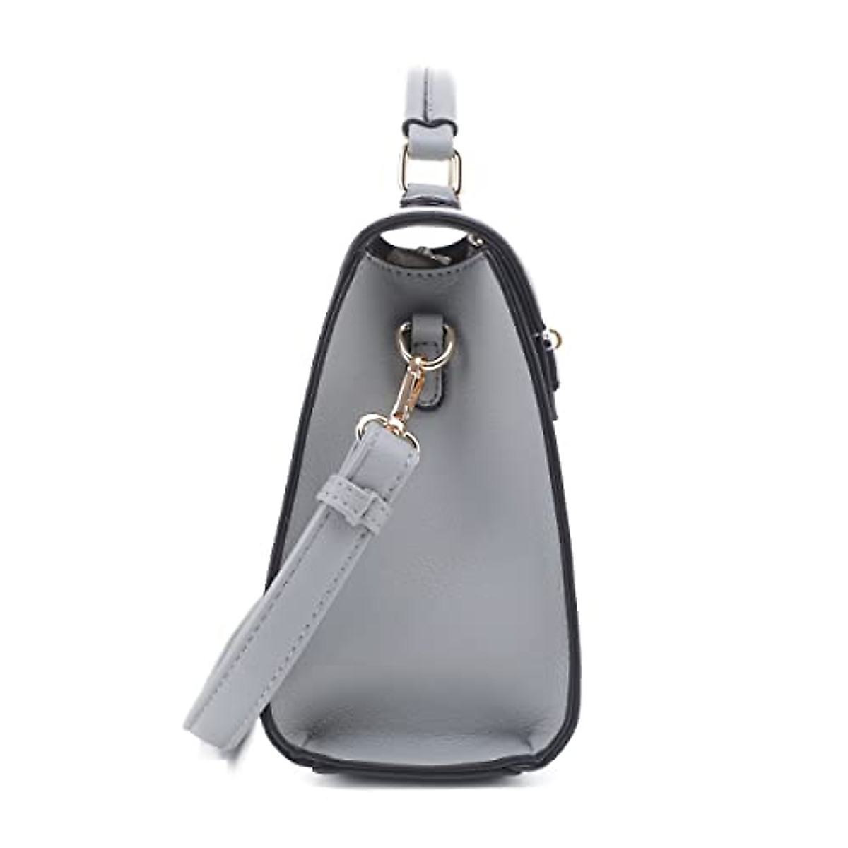 EVVE Women's Top Handle Satchel with Detachable Strap Small Pebbled Leather Crossbody Bag_DUSTY BLUE