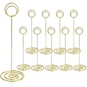 RONTEDA Table Number Holders 10Pcs - 8.75 inch Tall Table Number Stands Place Card Holder for Wedding Party Graduation Reception Restaurant Home Photo Picture Office Memo (Gold, 8.75")