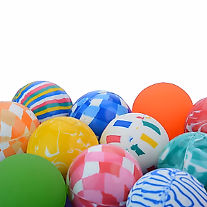 Assorted Colorful Bouncy Balls 2.4 inch (60 mm) 25 pcs - Rubber Balls for Toddlers Mixed Pattern Style Bouncy Balls for Kids Large Balls for Babies - Party Favors Gifts Toys & Games