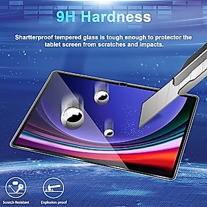CWQZGUF 2 Pack Galaxy Tab S7 FE/S9 Plus/S8 Plus/S7 Plus 12.4 Inch Tempered Glass Screen Protector, 9H Hardness, High Clarity, Anti-Shatter, Bubble Free for Samsung Galaxy Tab S7 FE 5G/S9 Plus/S8