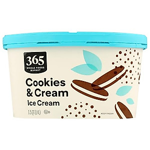 365 by Whole Foods Market, Ice Cream Cookies And Cream, 1.5 Quart