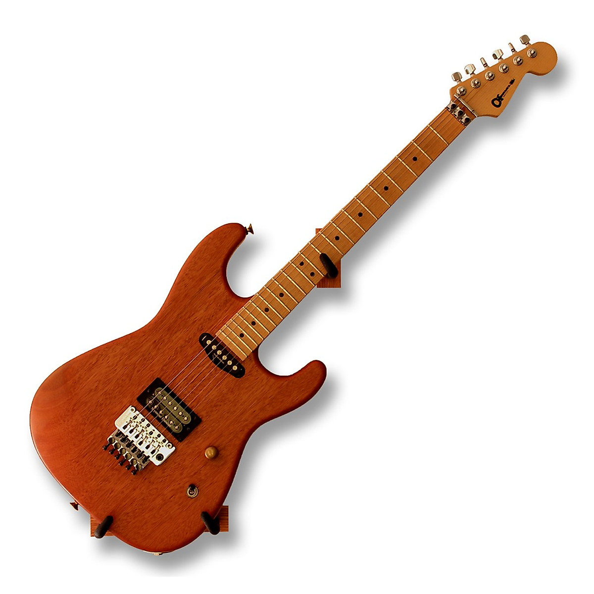 Angled Guitar Wall Hanger Display for Electric and Thin Body Guitars- Classic Finish