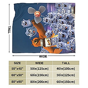 Grizzy Lemmings Cozy Flannel Blanket Sofa Couch Bed Living Room Decor Throw Blanket Soft for Kids Adult