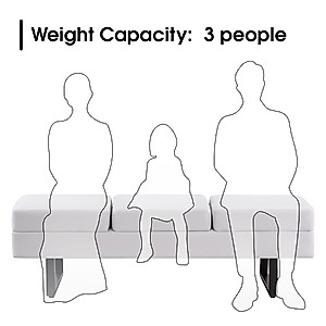 BarberPub Waiting Room Chairs, Heavy Duty Office Guest Reception Bench, Faux Leather Upholstered Lobby Chairs for Salon, Conference Room 7008 (Cream White)