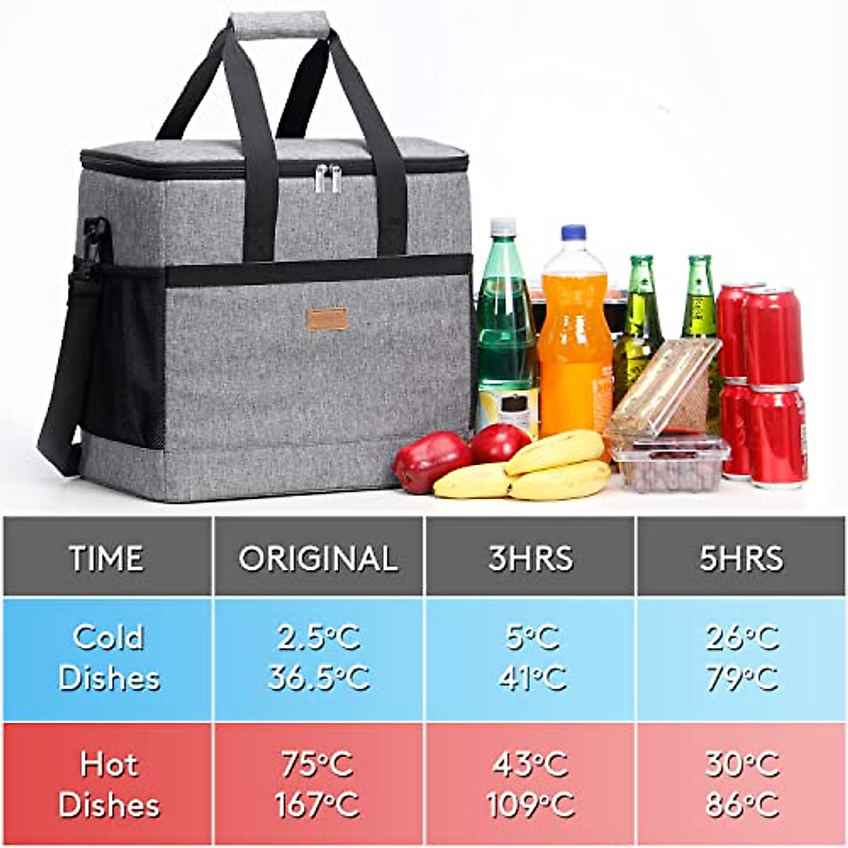 Lifewit 40L Cooler Bag, Bundle with 23L Cooler Bag, Grey