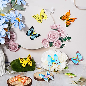 Plastic Butterflies Toy Butterflies Action Figures Art Lifelike Butterfly Decoration Removable Reusable for Party Favor Wall Decor, 12 Styles(36 Pieces)