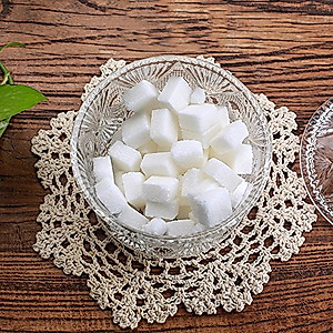 SANHECUN decorative clear glass candy jars crystal sugar bowl with lid set of 2 (Clear, Tableware)