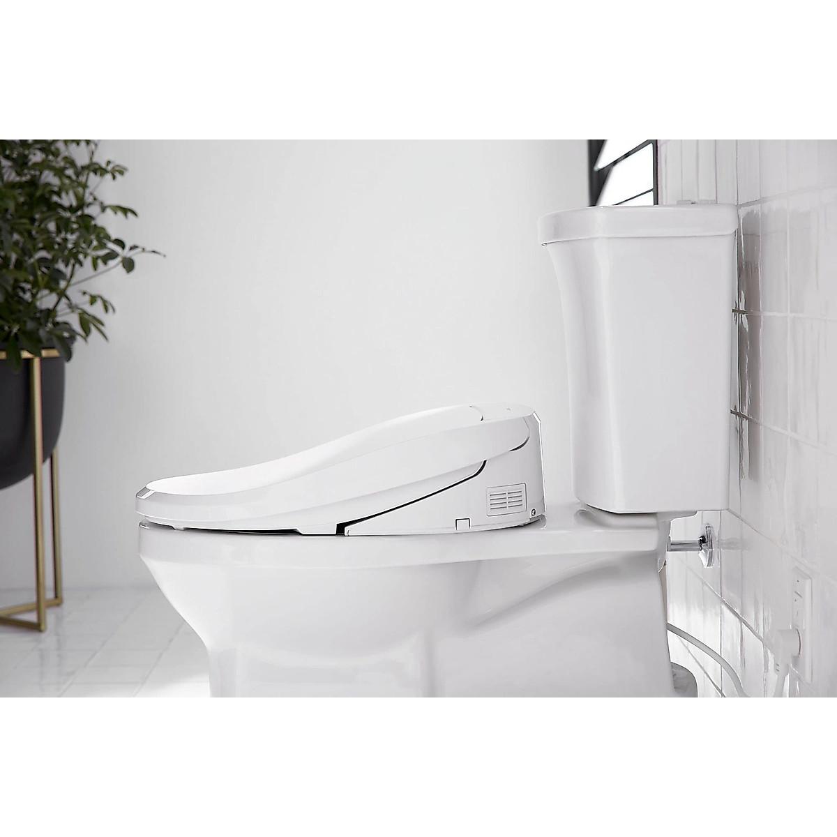 KOHLER 8298-CR-0 C3-455 Elongated Bidet Toilet Seat, Heated Bidet, Bidets for Existing Toilets with Remote Control, White