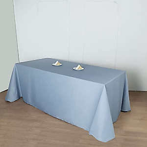 Efavormart 90x132 Dusty Blue Wholesale Rectangle Polyester Tablecloth Linen Wedding Party Restaurant Tablecloth
