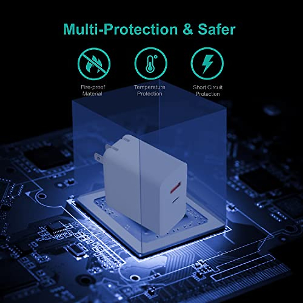 Konnek Stein USB C Charger,65W Type C Fasting Charger Adapter,Foldable Plug Dual Port Compatible with iPhone,Pixel,Galaxy S20 S10 S9,iPad Mini/Pro Fast,White,TF2003