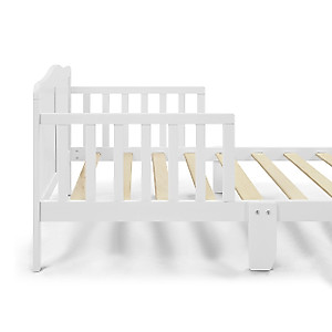 Olive & Opie Birdie Toddler Bed in White and White