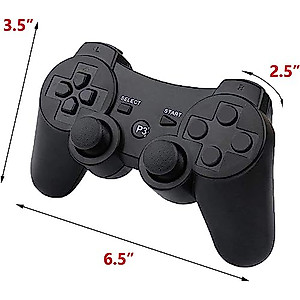 Zeion PS3 Controller Wireless, Gaming Remote Joystick for Play 3 with Charger Cable Cord (Black, Pink, White, Blue)