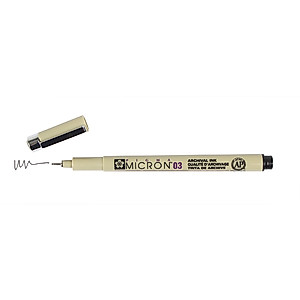 Sakura Pigma Micron 03 Black Pen 0.35mm Line Width Pack of 4 (03)