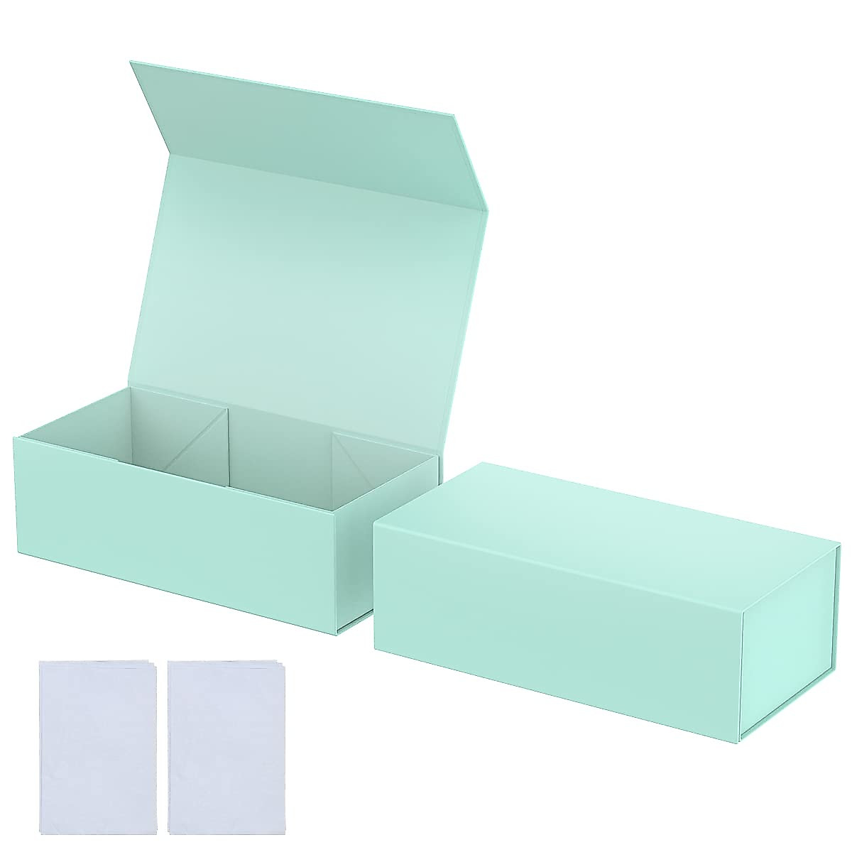 MONDEPAC Gift Box 12" x 6" x 4" with Magnetic Closure Lid Gift Box for Presents,Bridesmaid Gifts Box, Magnetic Gift Box for Gifts,Birthday Gift Box,Magnetic Gift Box for Wrapping Gifts (Tiffany)