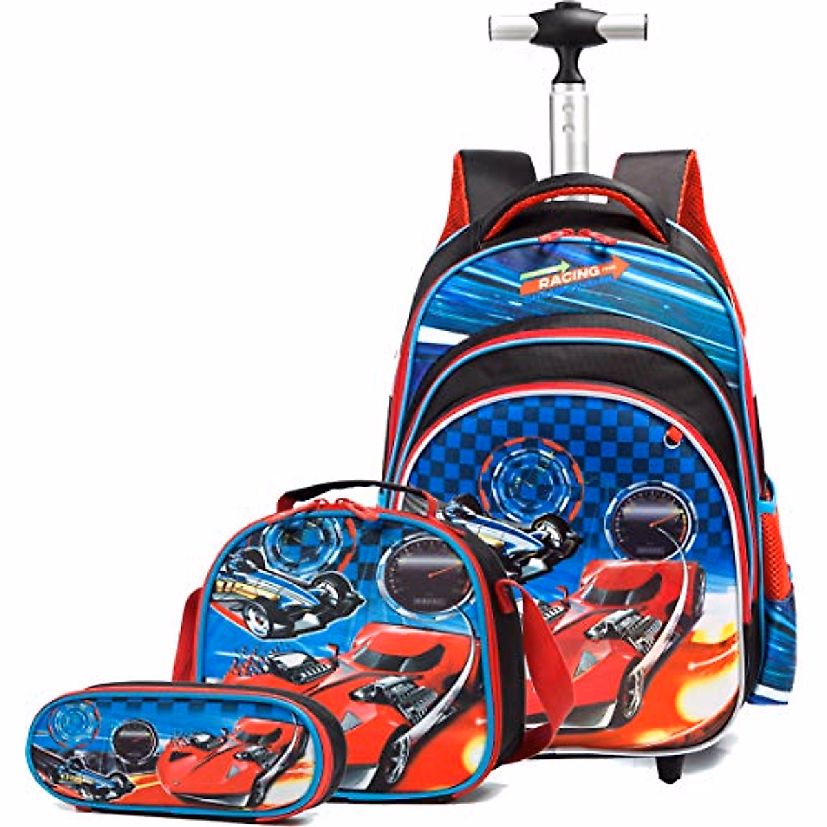 Meetbelify 3Pcs Rolling Backpack for Boys,School Backpack with Wheels for Boys