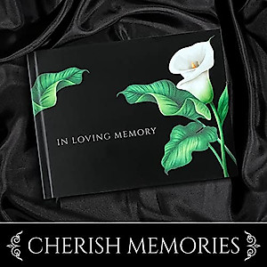 Houseware Homes funeral guest book for memorial service - Floral Designed - celebration of life guest book for funeral - This memorial guests book is the art of loving - With silver pen & pen holder |
