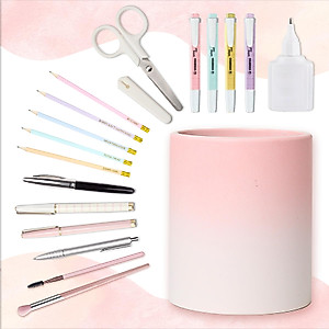 ComSaf Ceramic Pen Holder Minimalist Pencil Holder for Desk Home Office Decor Cute Pencil Cup for Kid Gift Classroom School Desk Organization