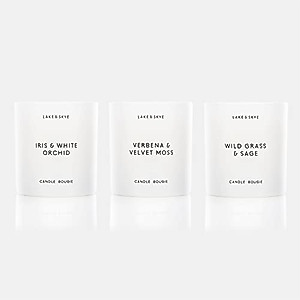 Lake & Skye Verbena & Velvet Moss Candle, (8 oz) 50 Hours of Burn Time, 100% Soy Wax, Vegan - Floral Green Scent with Spicy Twist