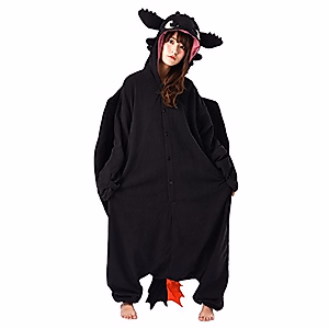 SAZAC Kigurumi - How to Train Your Dragon - Toothless - Onesie Jumpsuit Halloween Costume (X-Large)