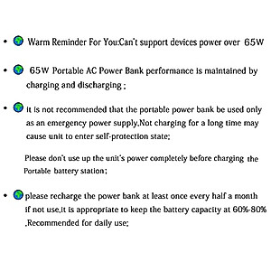 Portable Power Bank with AC Outlet, 65W/110V Portable Laptop Charger Battery Bank, 24000mAh/88.8Wh External Battery Power Pack,Backup Power Source for Outdoor Tent Camping RV Home Office Emergency