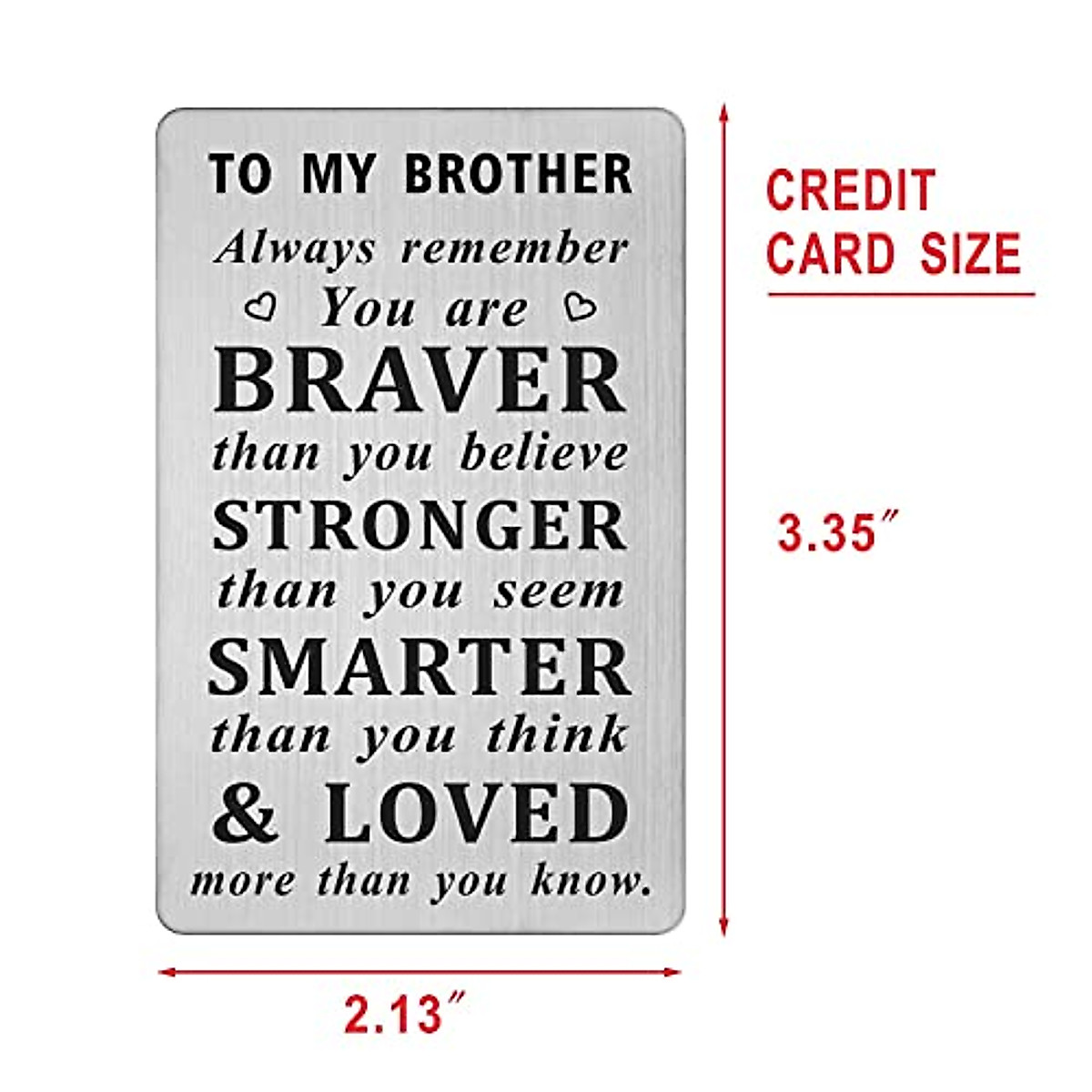HYHYDHP To My Brother Gifts Wallet Card, Little Brother Inspirational Gifts Graduation Cards from Brother Sister, Birthday Christmas Presents Ideas