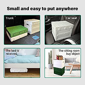 beyonday Portable Small Capacity Collapsible Storage Box with Lid for Indoor, Home Party, Picnic, Fishing, Multi-function Drinks Snacks Toys T-shirt Sorting Storage Container, 9.6''H, Green