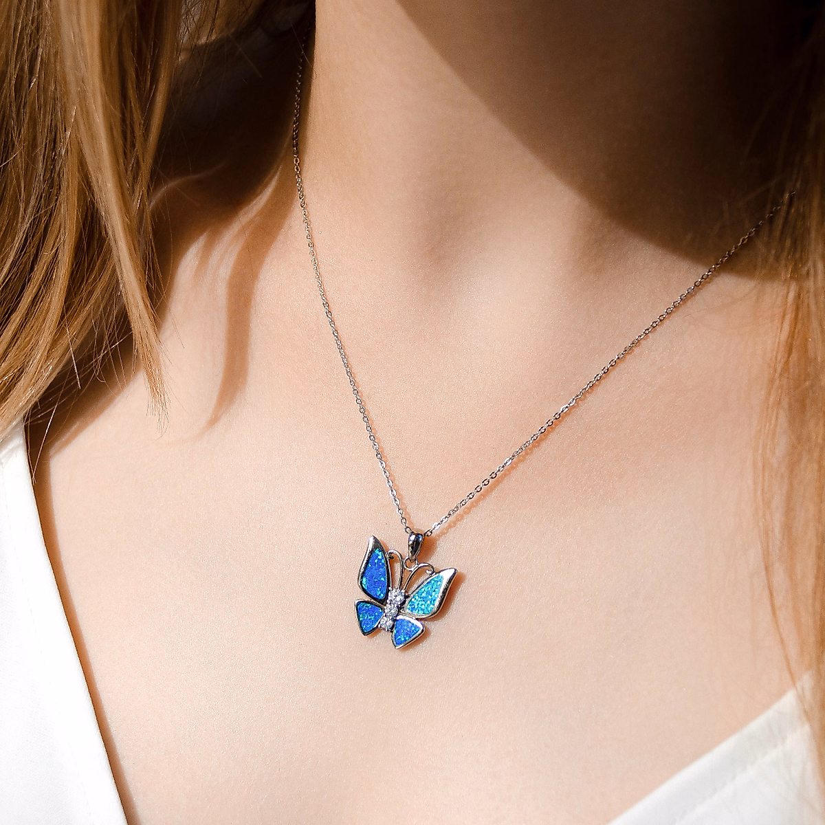 Aphrodite’s Butterfly Necklaces for Women, Be Like the Butterfly - Fire Opal Butterfly Necklace for Women Girls, Mother's Day Gifts for Mom Daughter Wife Girlfriend Sister, Gifts for Women, Butterfly Gifts for Women, Gifts for Daughter