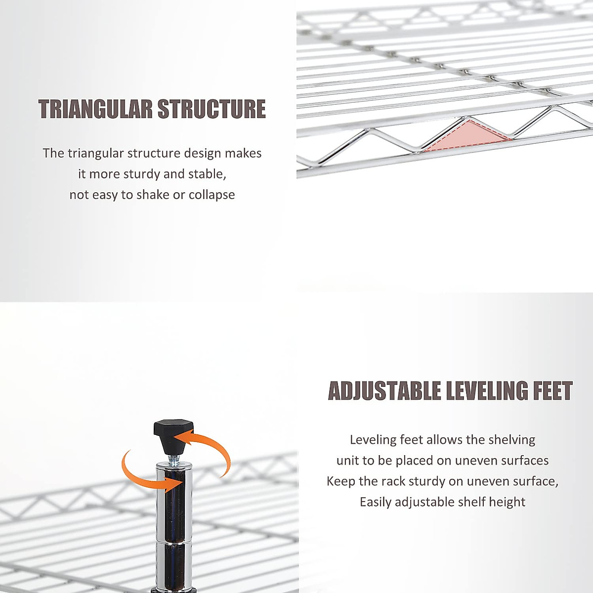 NChanmar 3-Tier Wire Shelving Unit Storage Shelves Shelf Organizer 30"x23"x12" Heavy Duty Metal Storage Rack Wire Rack NSF Height Adjustable for Laundry Bathroom Kitchen Garage Shelving(Chrome)