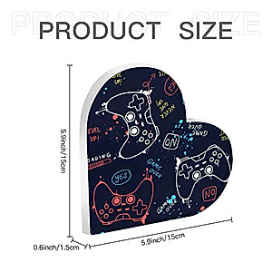Acrylic Heart Decoration Game Controller Gamer Gaming Art Figurines Collectible with Heart for Different Festivals or Personal preferences, Acryli Centerpieces for Home Decor.