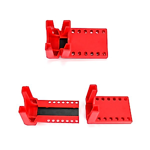 QWORK Ball Valve Lockout, Safety Lock, 1/2" - 2-1/2" Diameter, Red