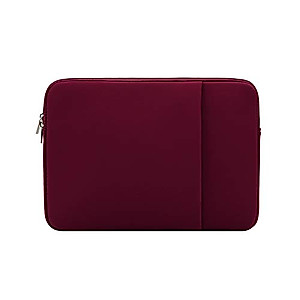RAINYEAR 14 Inch Laptop Sleeve Case Protective Soft Padded Zipper Cover Carrying Computer Bag with Front Pocket & Accessories Pouch,Compatible with 14" Notebook Chromebook Tablet Ultrabook(Red)