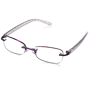 Foster Grant Daniella Reading Glasses, Purple/Transparent, 59 mm