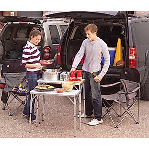 Coleman Pack-Away 4-in-1 Folding Table, Lightweight Outdoor Camping Table with 3 Adjustable Heights, Leveling Feet, & Securing Brackets; Great for Patio & Deck, Camping, Tailgating, & More