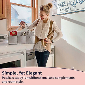 PUTSKA Baby Diaper Caddy Organizer - Gift Registry For Baby Shower, Nursery Organizer, Neutral Baby Gift Basket, Changing Table Organizer (Diaper Caddy) Boys Pacifier Clip - 4 Pack Set