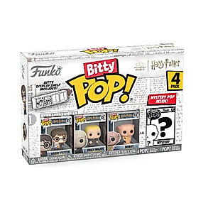 Funko Bitty Pop! Harry Potter Mini Collectible Toys 4-Pack - Harry Potter, Draco Malfoy, Dobby & Mystery Chase Figure (Styles May Vary)