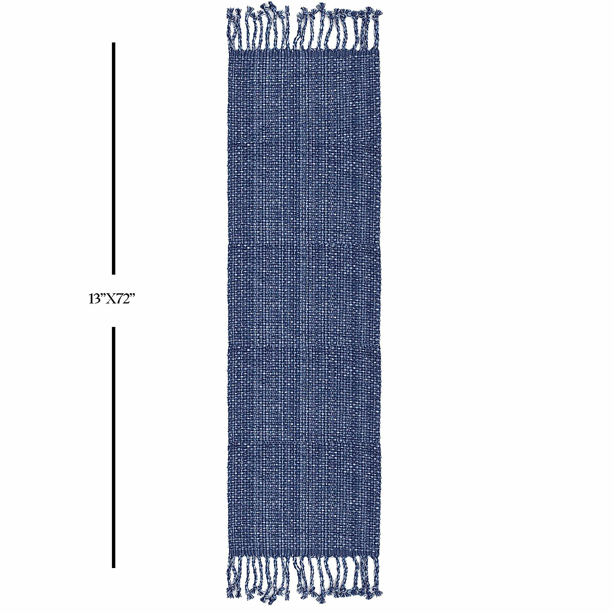 100% Cotton Table Runner for Dining Room Tables Rectangle Two Tone Woven Fabric 72" x 13" Soft Durable Table Runner, Dark Blue