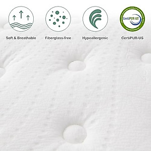 Full Size Mattress, SZSL 12" Hybrid Memory Foam and Individual Pocket Springs Mattress for Comfy Support and Pressure Relief, Medium Firm Mattress in a Box, Motion Isolation, CertiPUR-US Certified