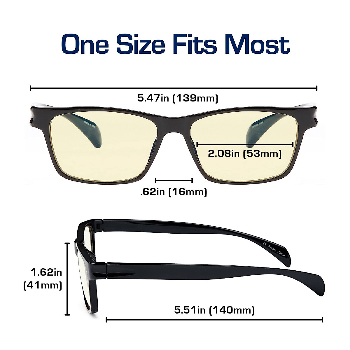 Gamma Ray Computer Blue Light Blocking Gaming Reading Glasses w/Amber Tint and Anti Glare UV Digital Eyestrain