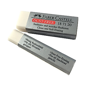 [Pack of 4] Faber-Castell LARGE Pencil Eraser Dust Free Clean and Extra Soft Erasing for ART, OFFICE, SCHOOL USE (6.2x2x1.25cm)
