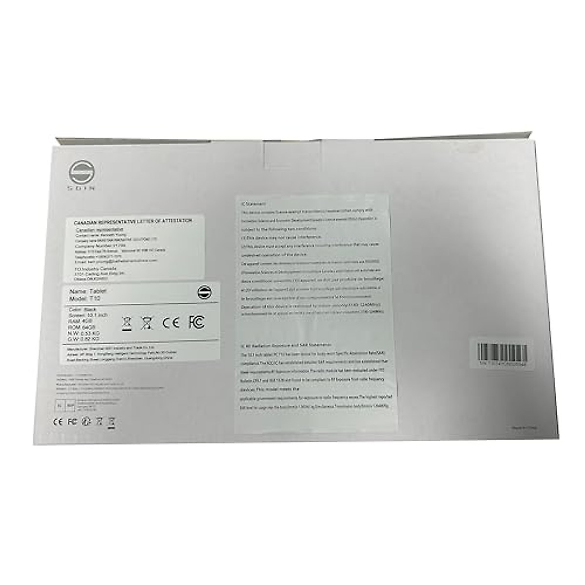 SGIN 10.1 Inches Tablet, 2GB RAM 32GB ROM, Android 12 Quad-Core Processor 1.6GHz, HD 2+5MP Dual Camera, IPS Touch Screen, 8 Hours Battery, WiFi, Bluetooth, 32GB TF Card Slot, Black