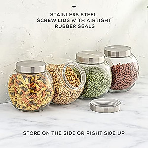 JoyJolt All-Sides Cookie Jar. Set of 2 Cookie Jars for Kitchen Counter with Lids, Candy Jar, Dog Treat Container, Laundry Detergent Container, Large Canisters, Half Gallon Glass Jar with Lid Airtight