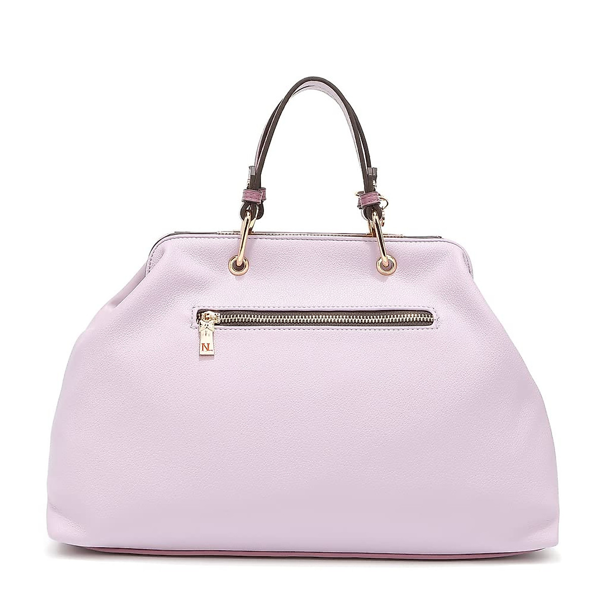 Nicole Lee Cornelia Floral Diamond Embroidered Satchel, Flower Handbag with Optional Crossbody Strap, 3 Compartments (Lavender)