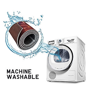 Kitchen Rugs and Mats Non Skid Washable-Fuoxowk Wine Decor Themed Kitchen Mat and Rug Set,Floor Cushion Waterproof Rug,Rubber Backed Area Rugs for Kitchen Sink,Laundry Room,Indoor Floor,Brown Burgundy