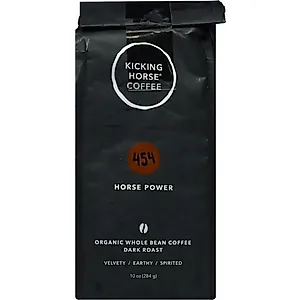 Kicking Horse Coffee, 454 Horse Power, Dark Roast, Whole Bean, 10 oz - Certified Organic, Fairtrade, Kosher Coffee
