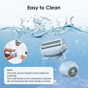 SEABIRD Womens Electric Razor, 2 in 1 Electric Shavers for Women, Portable Electric Lady Bikini Trimmer, Rechargeable Hair Removal Kit for Face Body Leg Bikini Underarm Arm, Blue