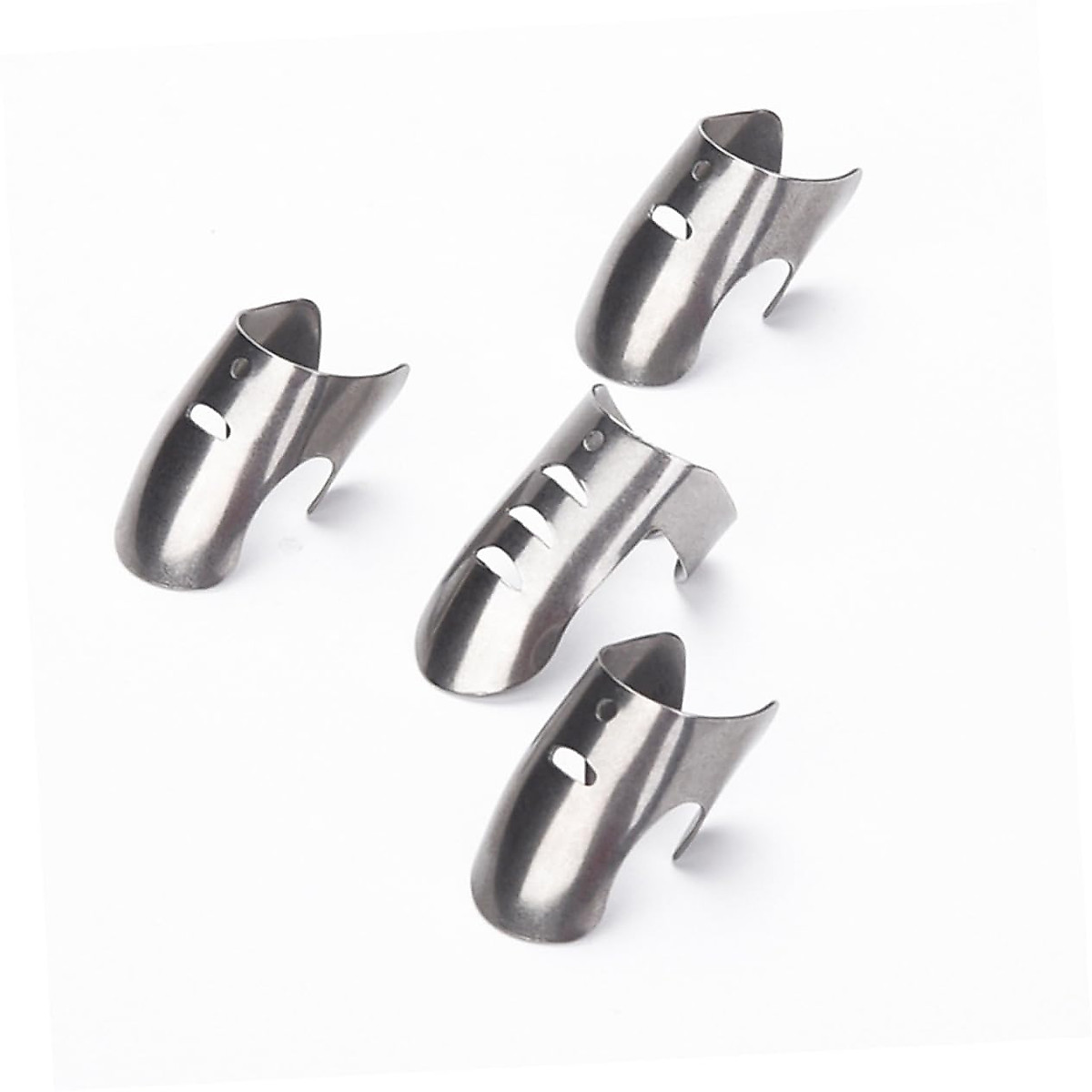 OKUMEYR 4pcs Thumb Protector Peeling Finger Guard Finger Guard Slicing Chef Finger Protector Finger Cutting Guard Finger Cutting Protector Finger Protectors Stainless Knife Guard Anti-cut