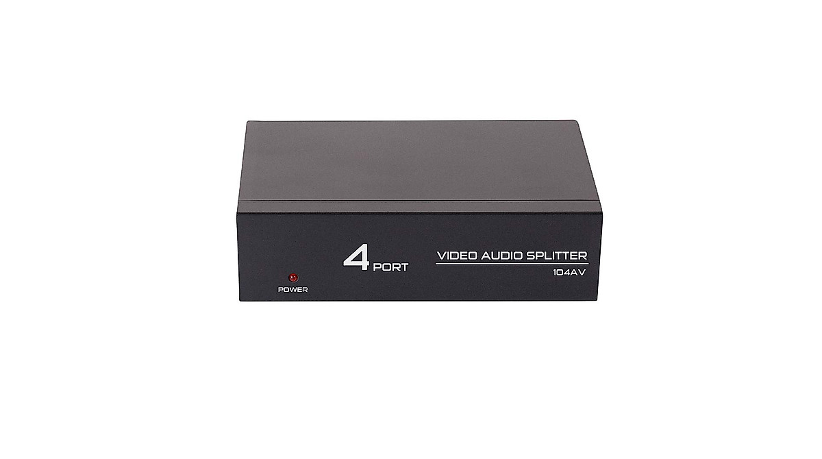 DTECH 4-Way RCA Splitter Box for Video & Audio Distribution