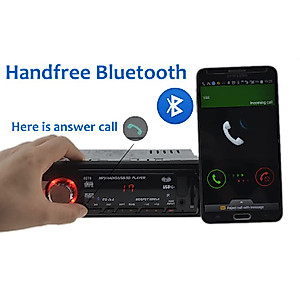 Polarlander Car Radio Audio USB Port SD Card Slot Player Receiver Bluetooth Hands-Free with Remote